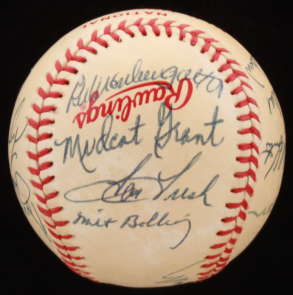 National Old Timers Baseball Signed by (17) with Brooks Robinson, Bob ...