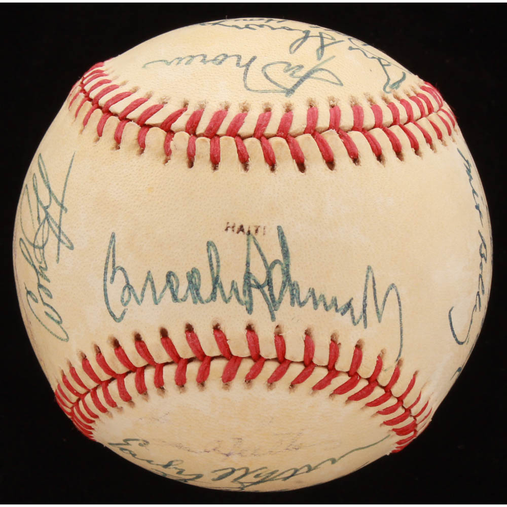 National Old Timers Baseball Signed by (17) with Brooks Robinson, Bob ...