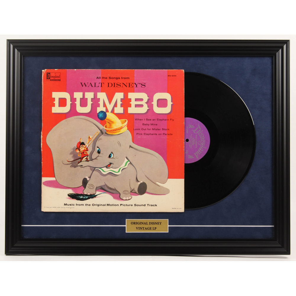 1959 Vintage Walt Disney's "Dumbo" 18.5x24.5 Custom Framed Vinyl Record ...