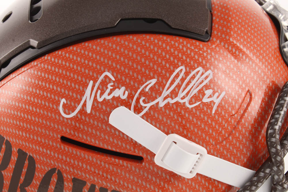 Nick Chubb Signed Browns Full-Size Authentic On-Field Hydro Dipped F7 ...