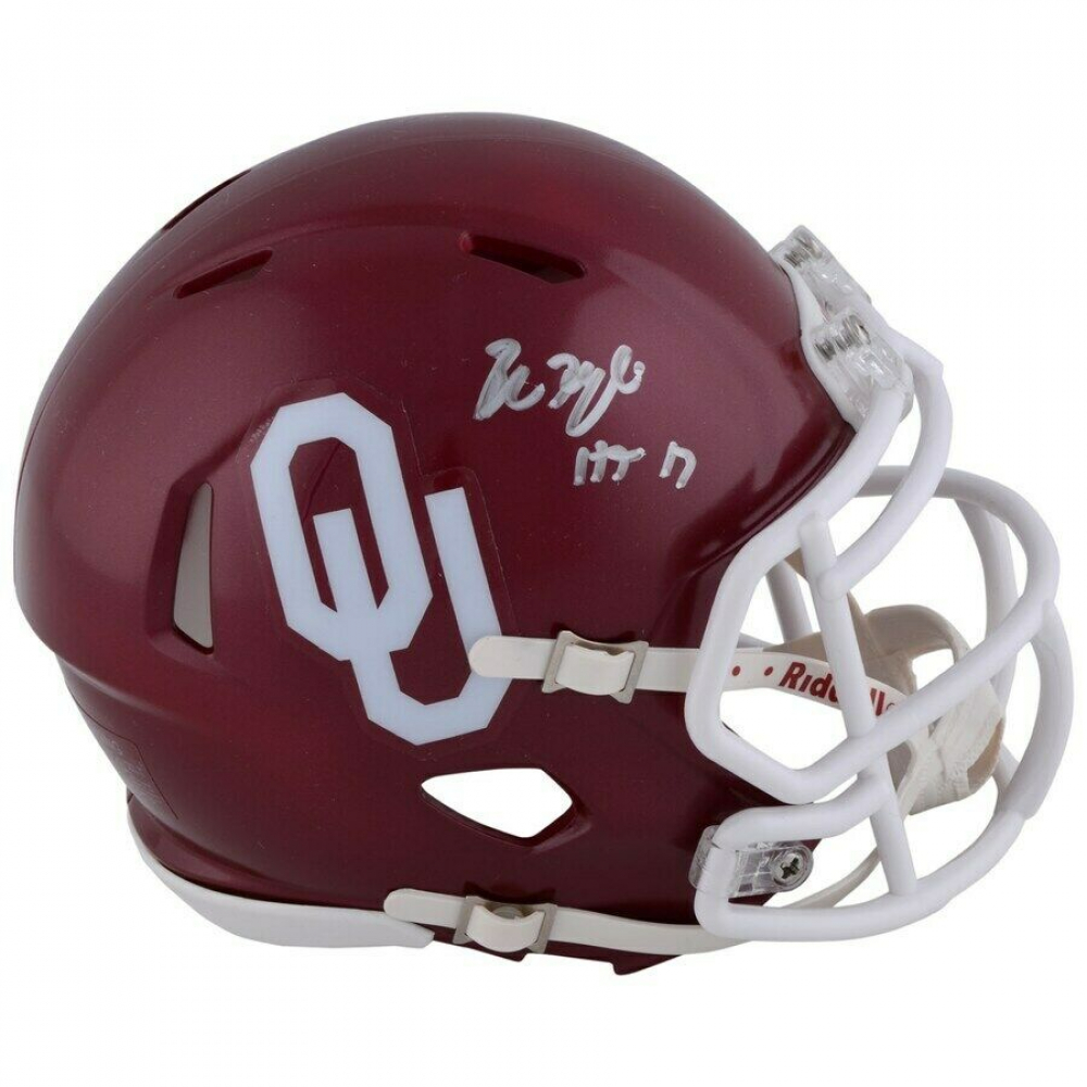 Baker Mayfield Signed Oklahoma Sooners Mini Speed Helmet Inscribed "HT ...