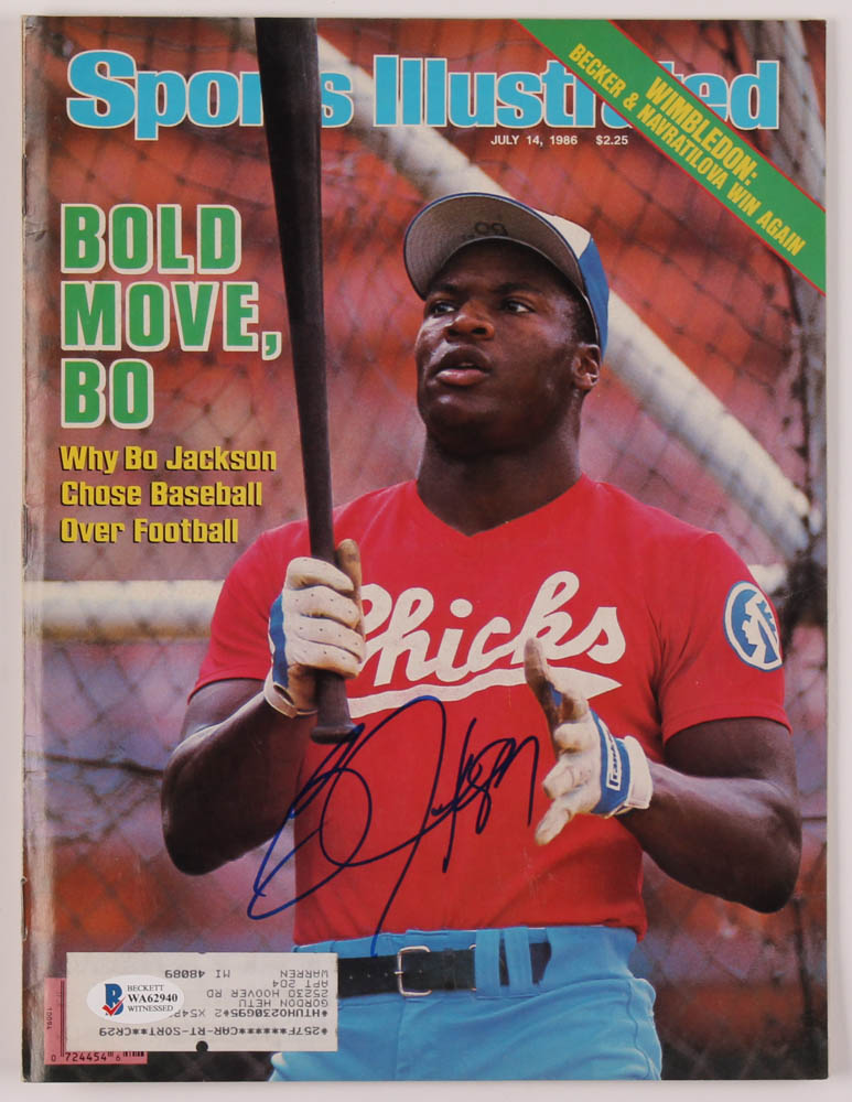Bo Jackson Signed 1986 Sports Illustrated Magazine (Beckett COA ...