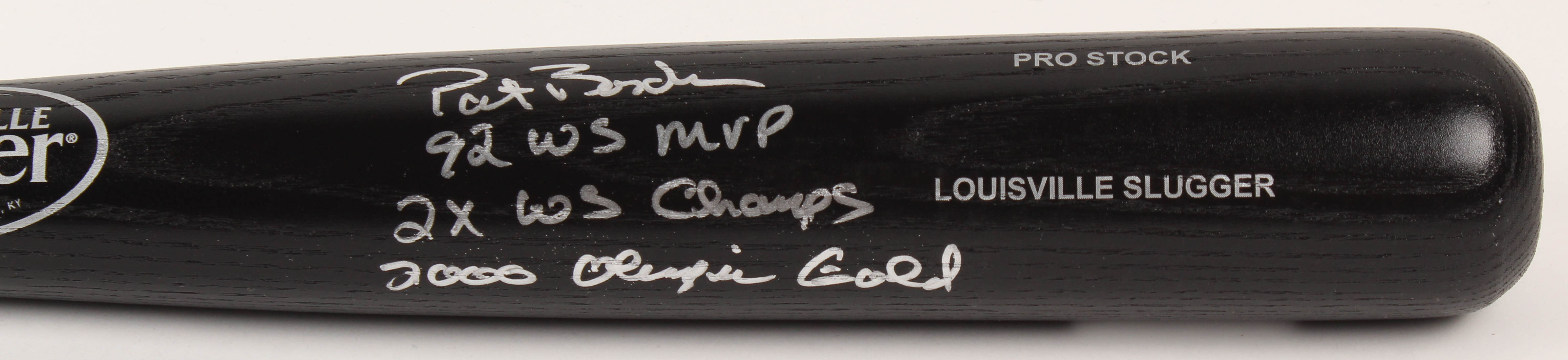 Pat Borders Signed Louisville Slugger Pro Stock Baseball Bat Inscribed ...