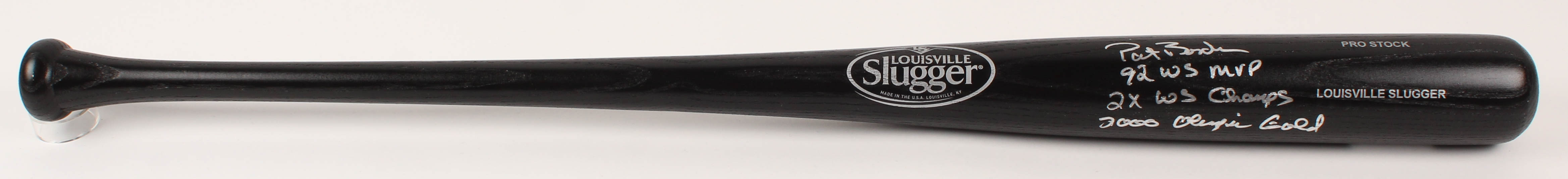 Pat Borders Signed Louisville Slugger Pro Stock Baseball Bat Inscribed ...