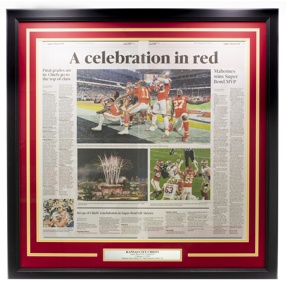 Chiefs Super Bowl 54 Custom Framed "The Kansas City Star" Newspaper ...
