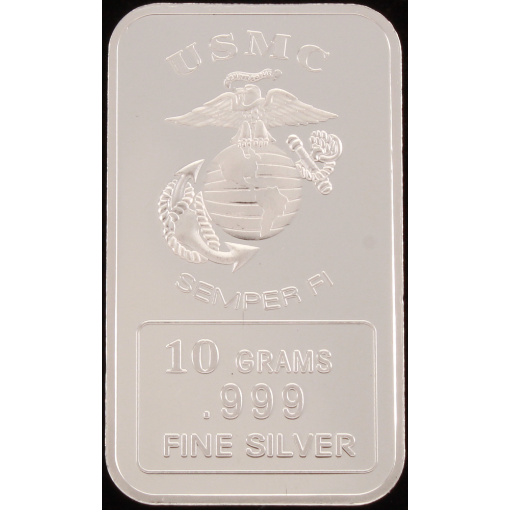 10 Grams .999 Fine Silver "U.S. Marine Corps" Bullion Bar | Pristine ...