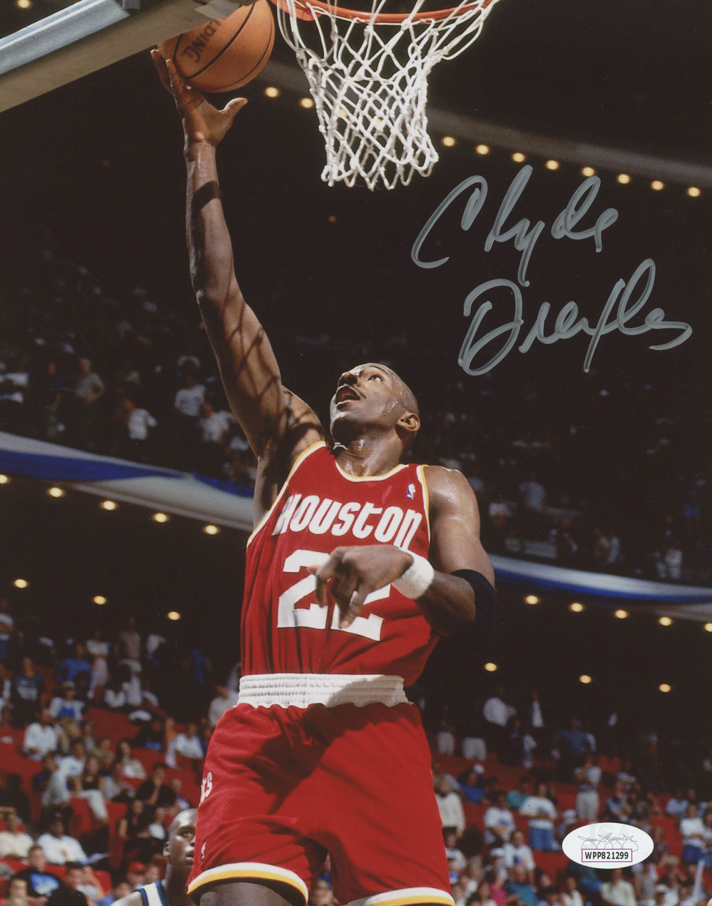 Clyde Drexler Signed Rockets 8x10 Photo (JSA COA) | Pristine Auction