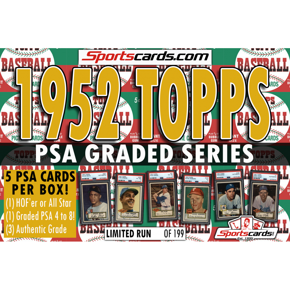 SportsCards.com 1952 Topps Baseball PSA Graded Series Mystery Box – 5 ...