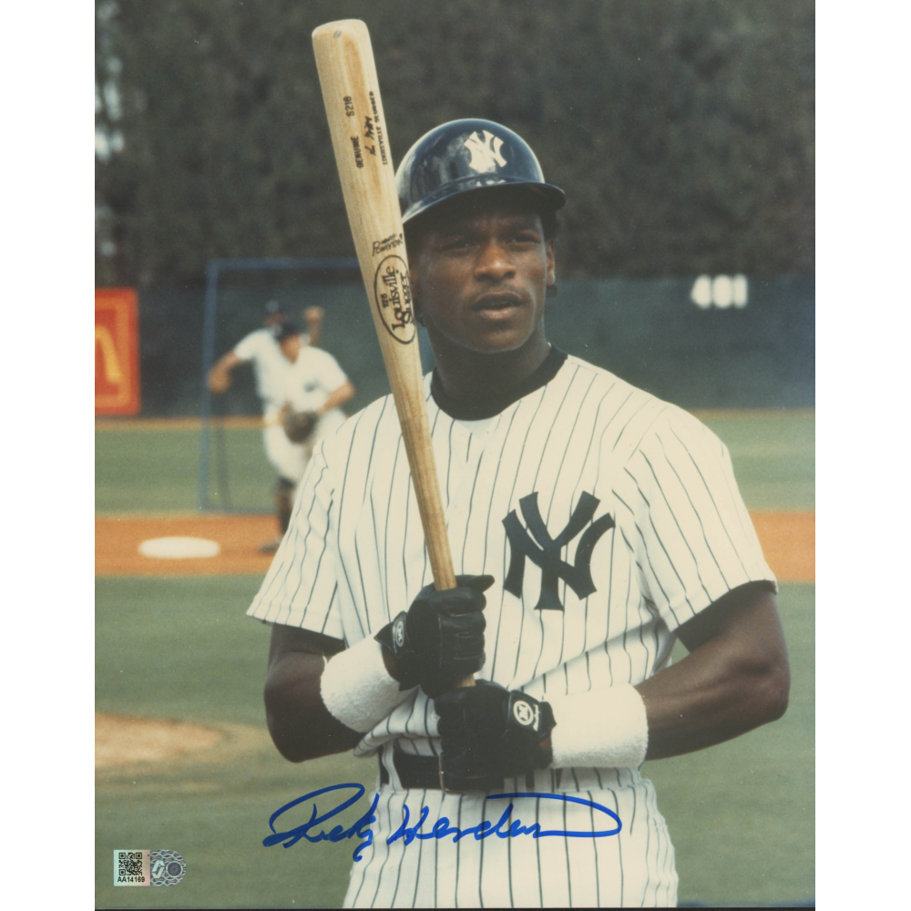 Rickey Henderson Signed Yankees 8x10 Photo (AIV COA) | Pristine Auction