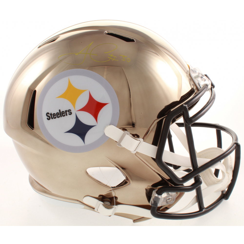 James Conner Signed Steelers Full-Size Chrome Helmet (Beckett COA ...