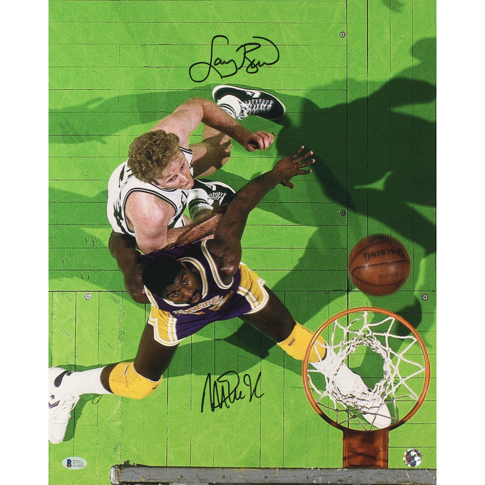 Magic Johnson & Larry Bird Signed 16x20 Photo (Beckett Hologram & Bird Hologram) | Pristine Auction