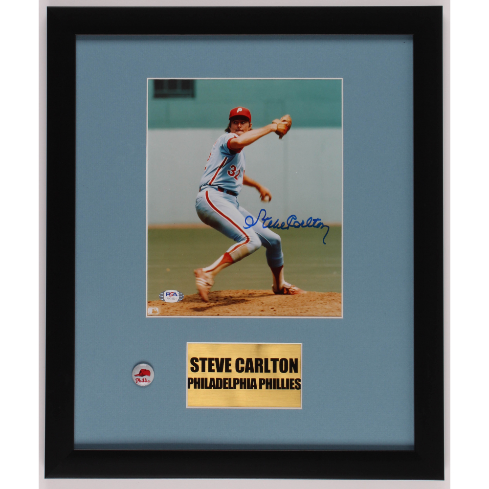 Steve Carlton Signed Phillies 16x19 Custom Framed Photo Display with ...