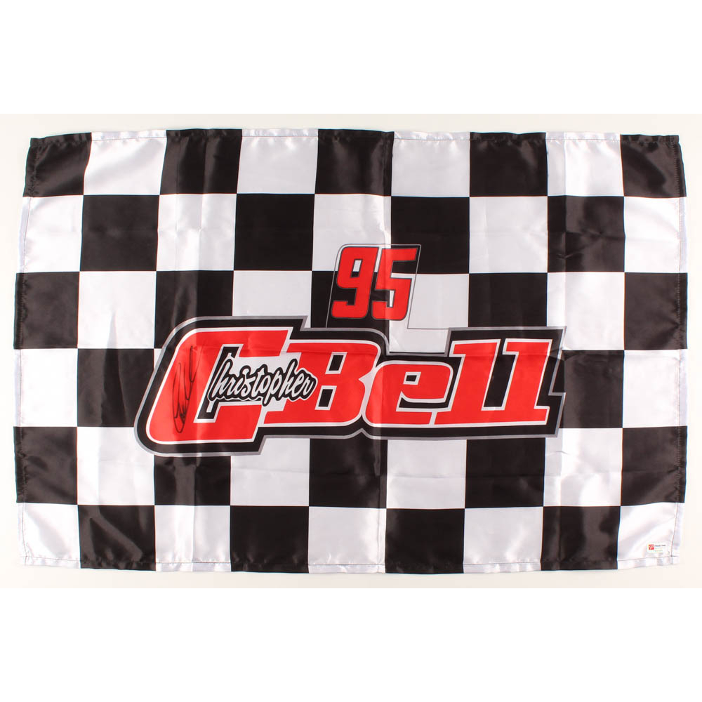 Christopher Bell Signed NASCAR 22x34 Custom #95 Checkered Flag (PA COA ...