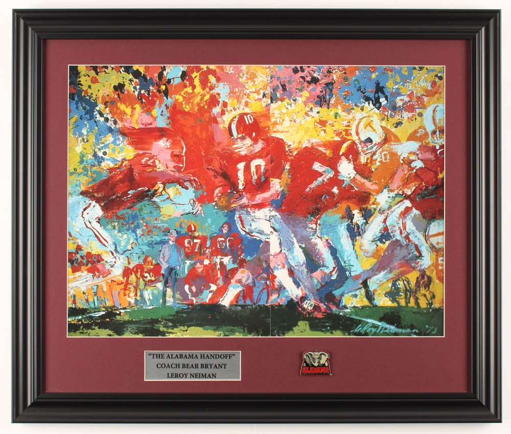 LeRoy Neiman "The Alabama Handoff" 19x22.5 Custom Framed Print Display ...
