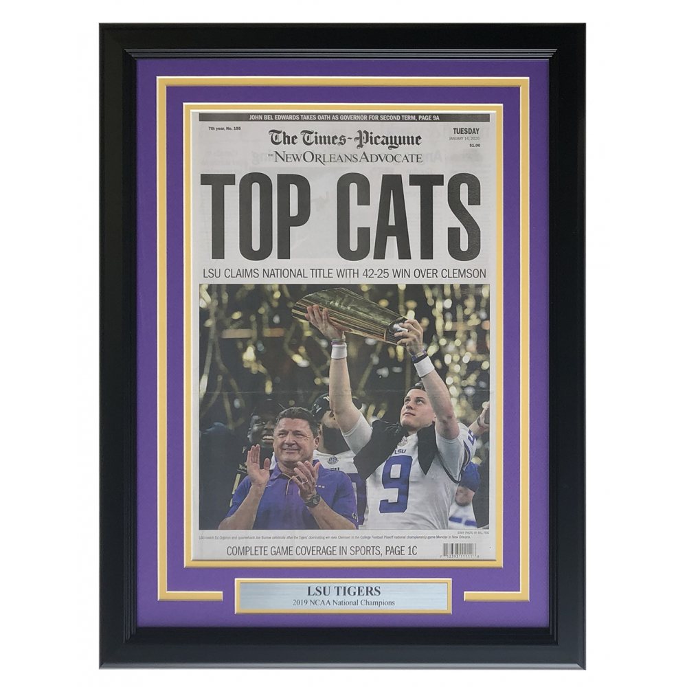 LSU Tigers "The Times-Picayune" 18.5x24.5 Custom Framed Newspaper Cover ...