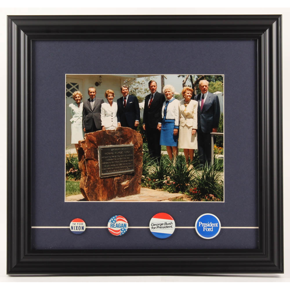 U.S. President Original Campaign Pins 14.5x15.5 Custom Framed Photo ...