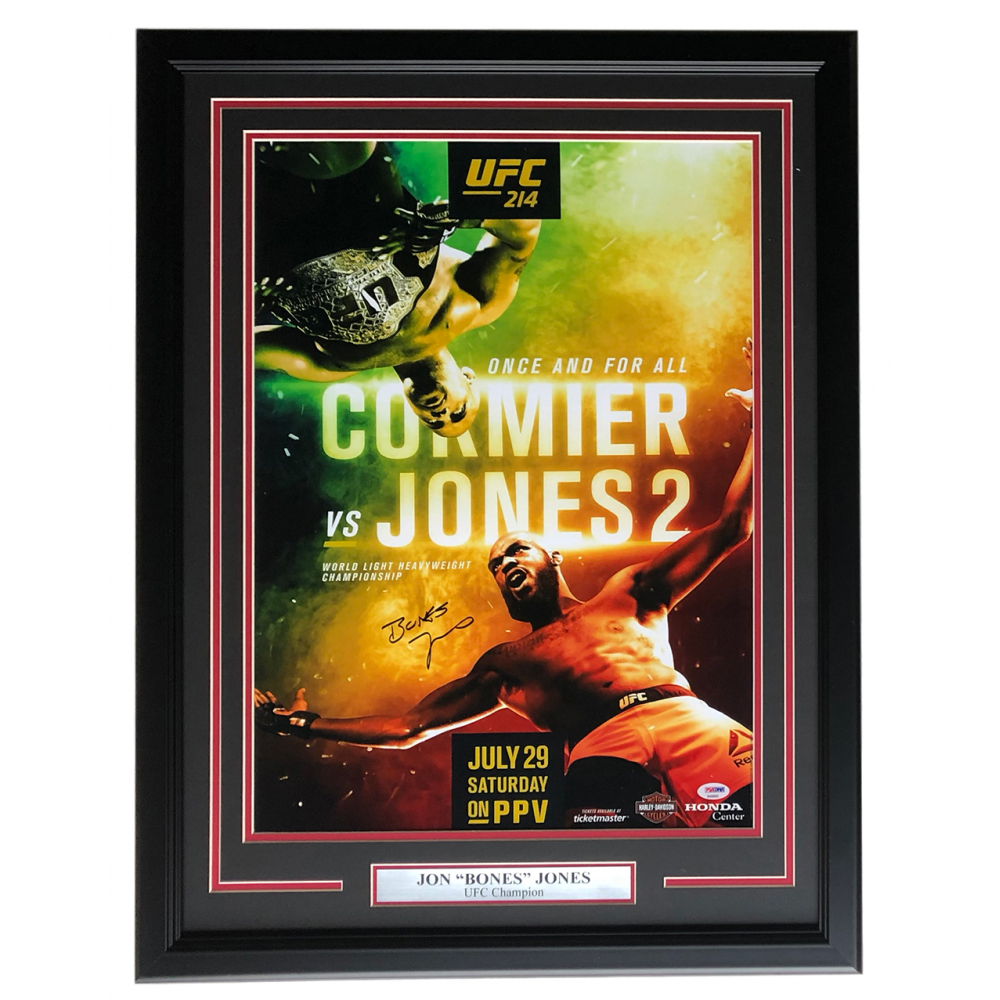 Jon “Bones” Jones Signed UFC 214 Fight Poster vs. Cormier 22x27 Custom ...