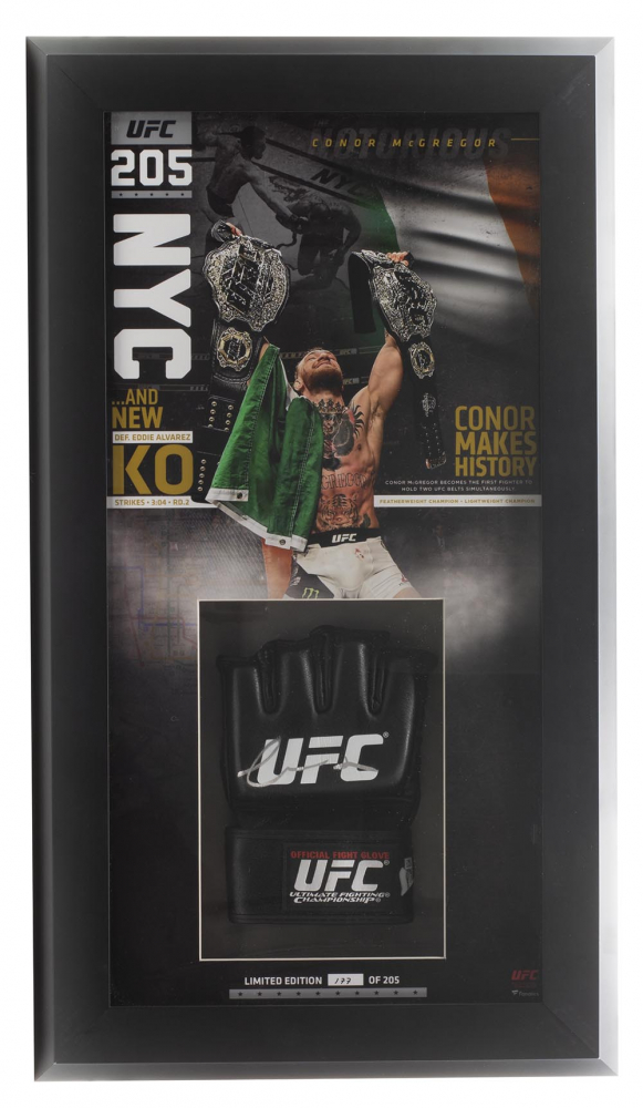 Conor McGregor Signed LE 18x19 Custom Framed UFC Glove Display ...