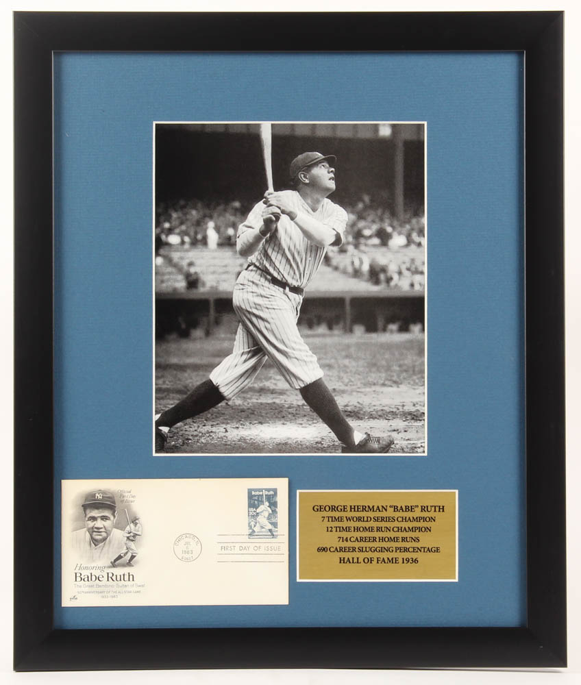 Babe Ruth Yankees 16x19 Custom Framed Photo Display with Original ...