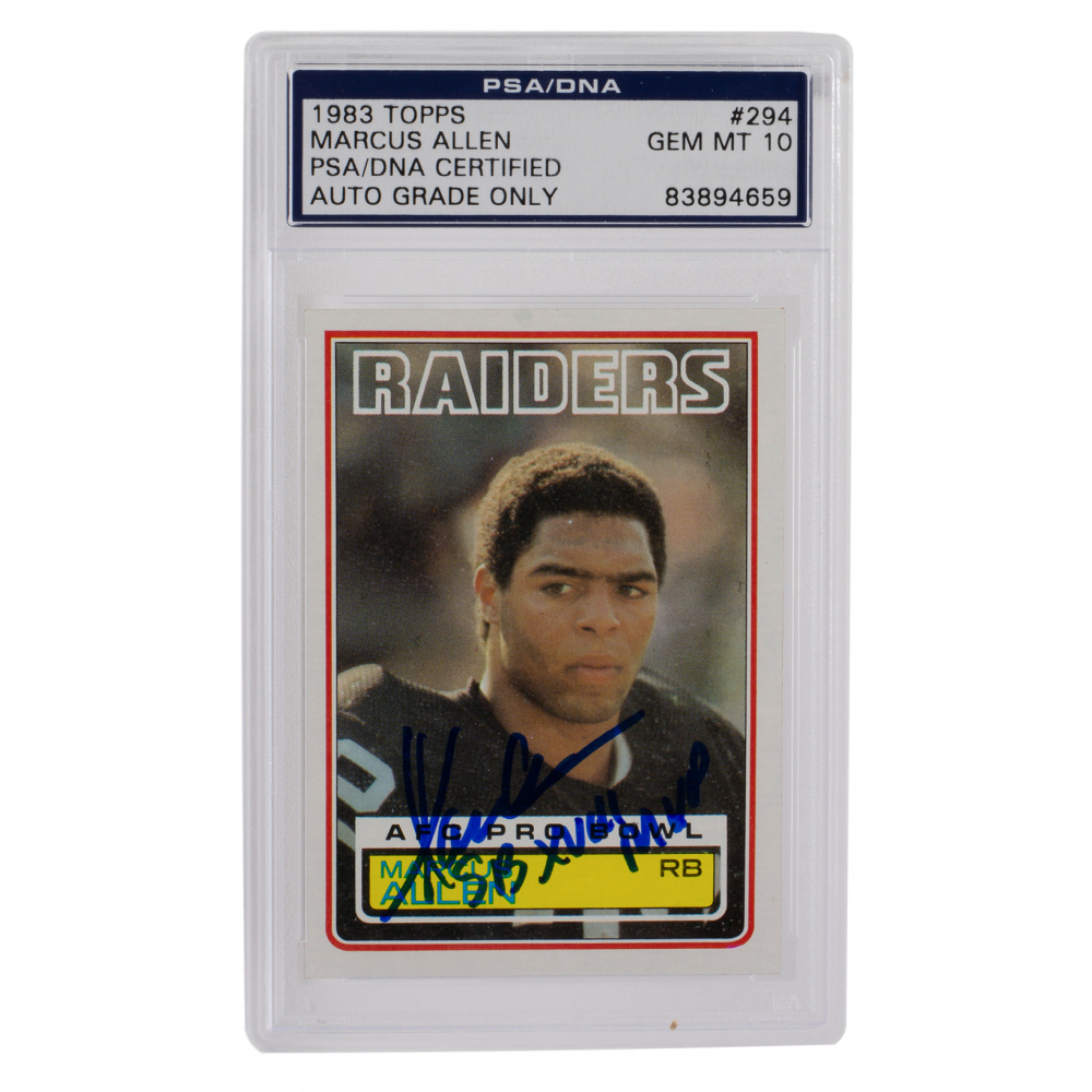 Marcus Allen Signed 1983 Topps #294 RC Inscribed "SB XVIII MVP" (PSA ...