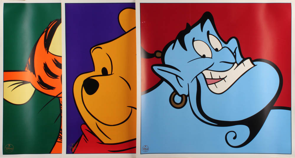 Lot of (3) 1997 Walt Disney LE 23.5x23.5 Lithographs with Winnie The ...