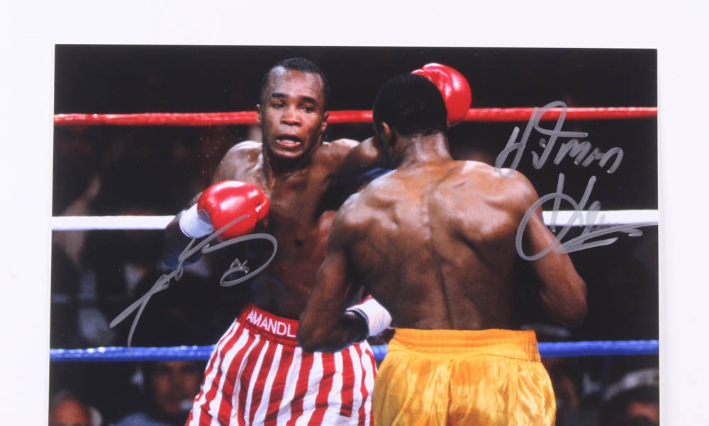 Thomas "Hitman" Hearns & Sugar Ray Leonard Signed 11x14 Photo (PSA COA ...