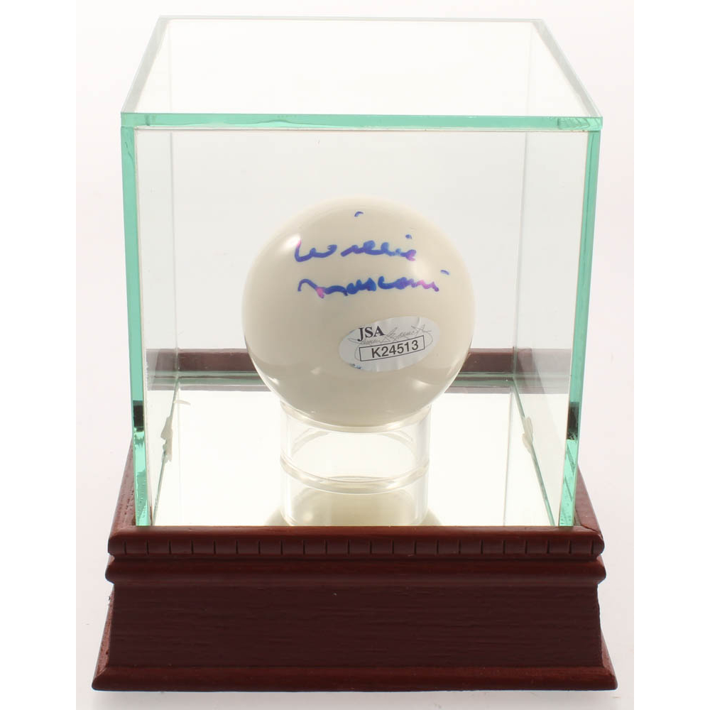 Willie Mosconi Signed Cue Pool Ball with Display Case (JSA COA ...