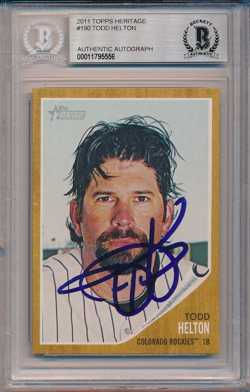 Todd Helton Signed 2011 Topps Heritage #190 (BGS Encapsulated ...
