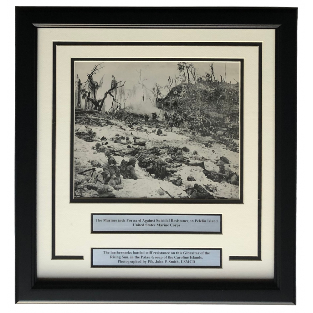 "Marines On Peleliu Island" 17x18 Custom Framed World War II Photo ...