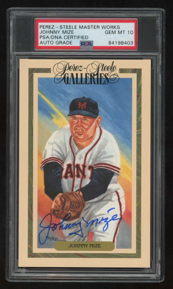 Johnny Mize Signed 1990-92 Perez-Steele Master Works #35 Original ...