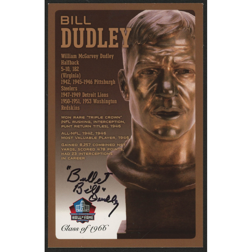"Bullet Bill" Dudley Signed LE Bronze Bust Football Hall of Fame ...
