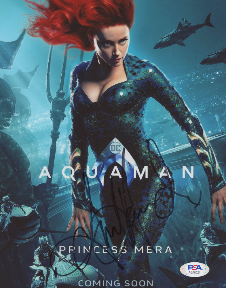 Amber Heard Signed "Aquaman" 8x10 Photo (PSA COA) | Pristine Auction
