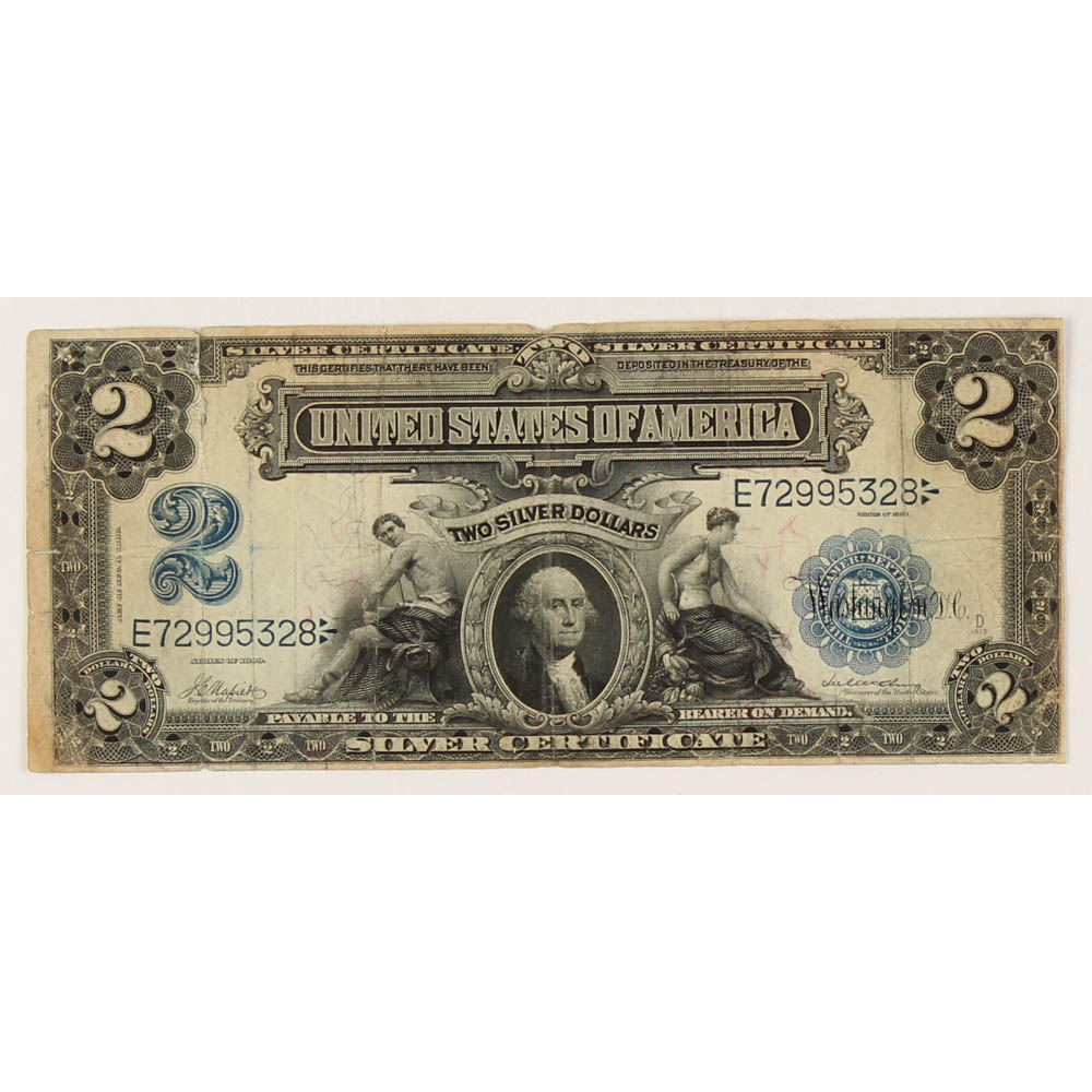 1899 $2 Two-Dollar U.S. Silver Certificate Large-Size Bank Note ...