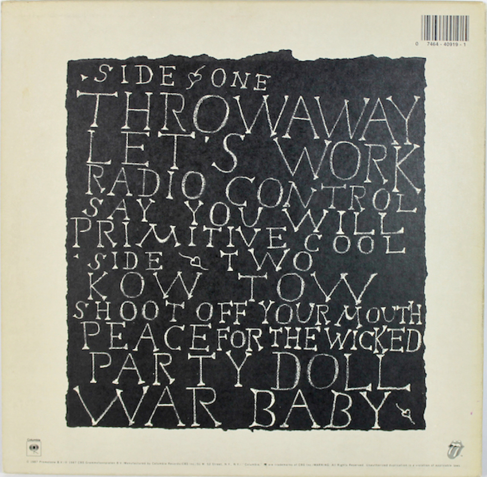 "Primitive Cool" Vinyl Record Album Cover Band-Signed by (4) with Mick ...