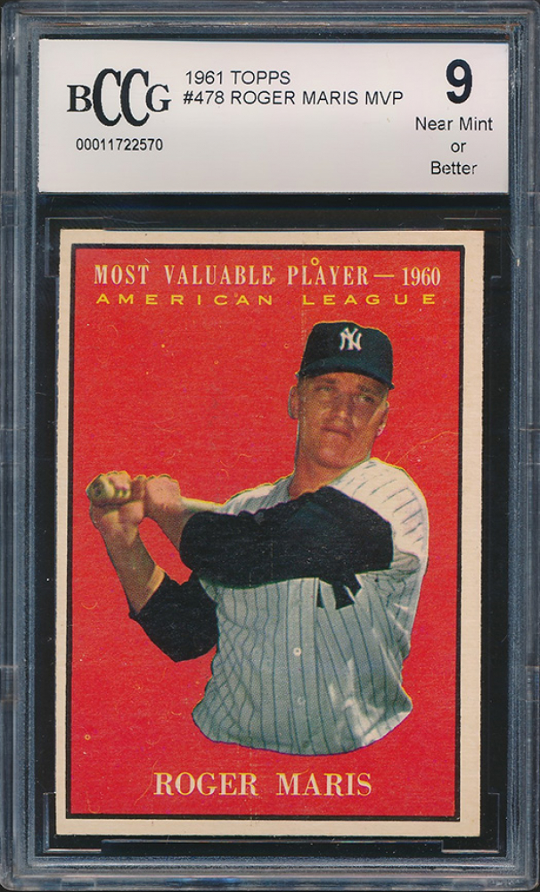 Roger Maris 1961 Topps #478 MVP (BCCG 9) | Pristine Auction