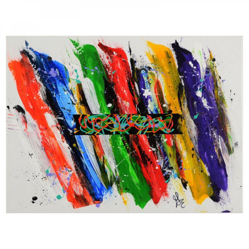 George Marlowe Signed "Slanted" 24x18 Original Acrylic Painting on ...