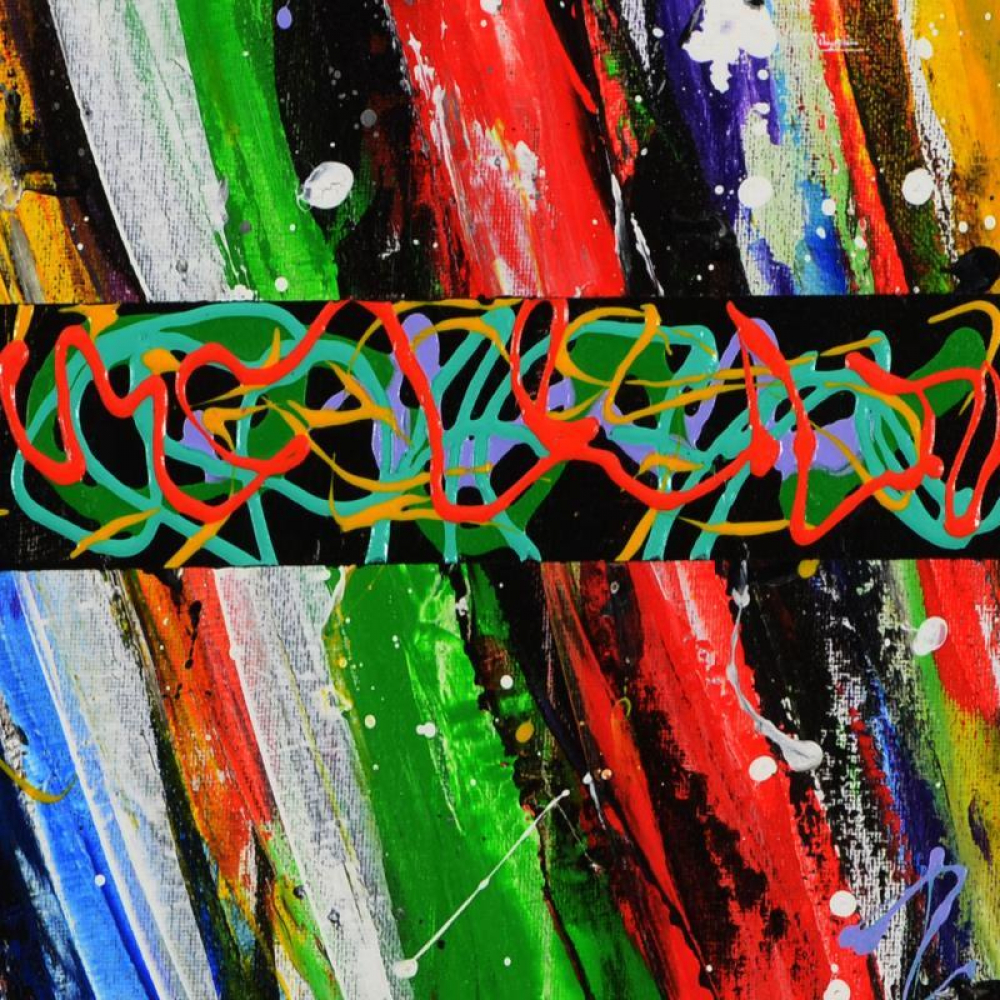 George Marlowe Signed "Slanted" 24x18 Original Acrylic Painting on ...