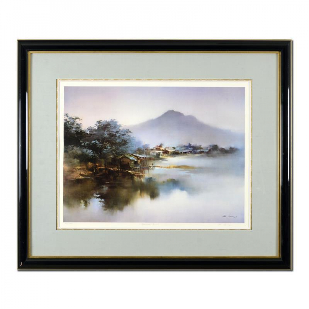 H. Leung Signed "Summer Quiet" LE 38x45 Custom Framed Giclee on Paper ...