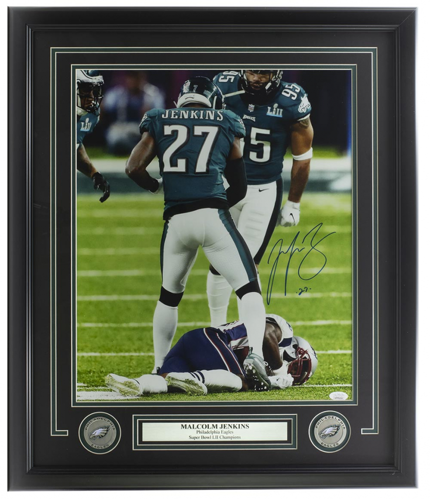 Malcom Jenkins Signed Eagles 22x27 Custom Framed Photo Display with ...