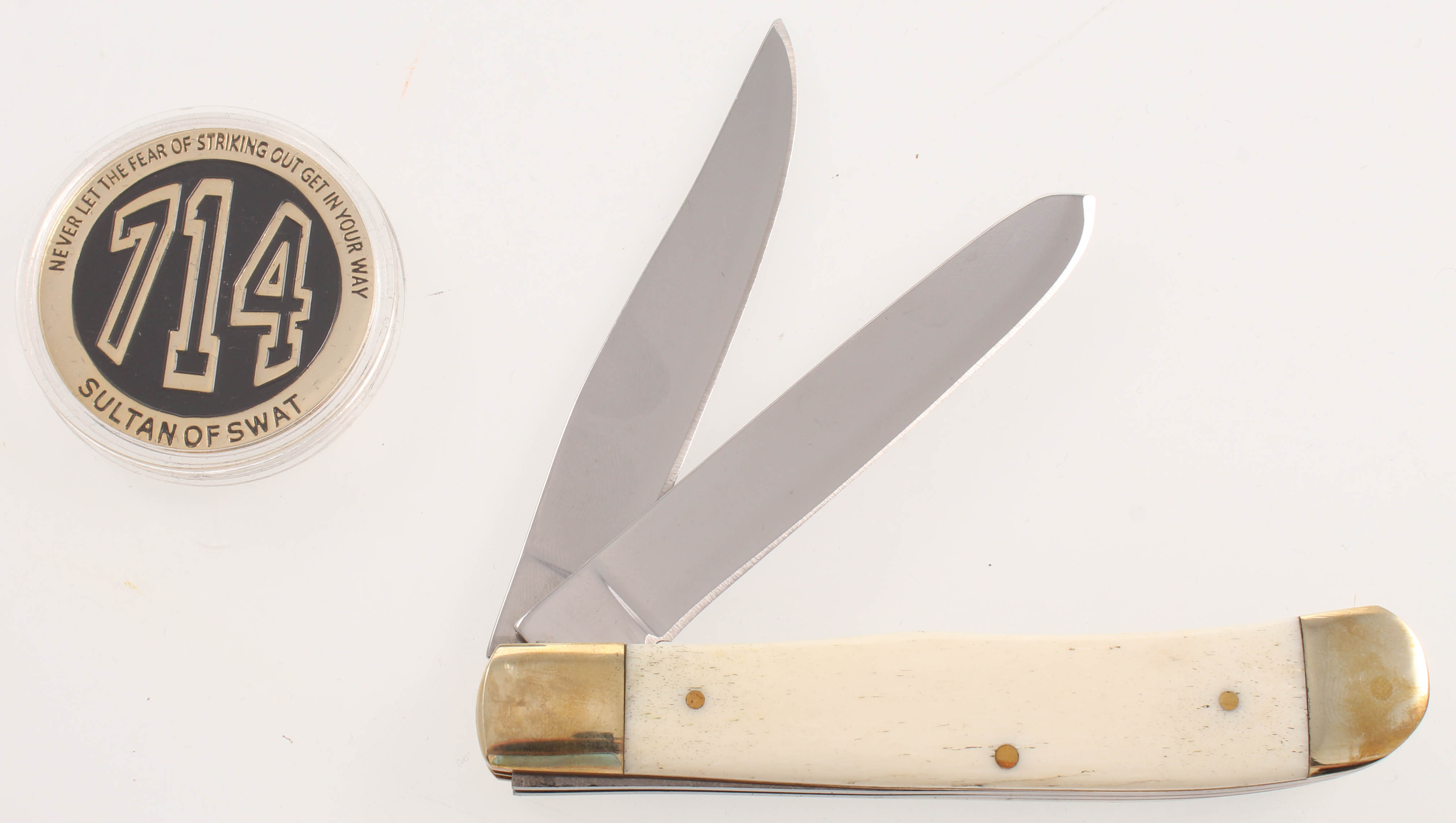 Vintage Babe Ruth "714 Career Home Runs" Pocket Knife Display with Coin ...