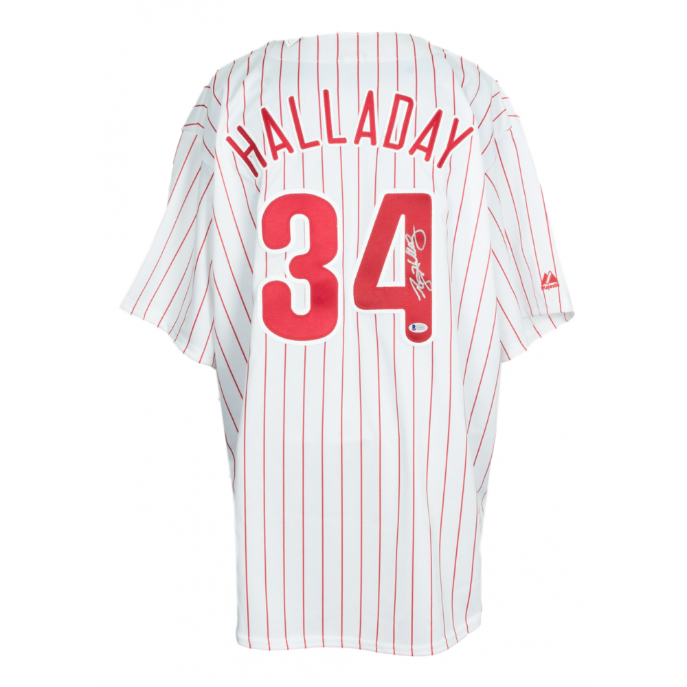 Roy Halladay Signed Phillies Majestic Jersey (Beckett COA) | Pristine ...