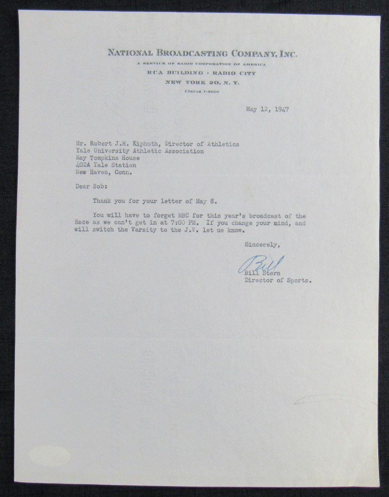 Bill Stern Signed 8x10 Typed Letter (JSA LOA) | Pristine Auction