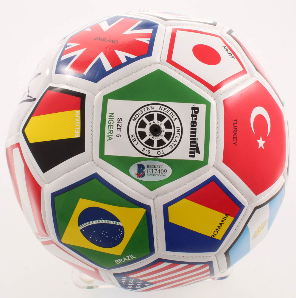 Wayne Rooney Signed International Country Flags Premium Soccer Ball ...