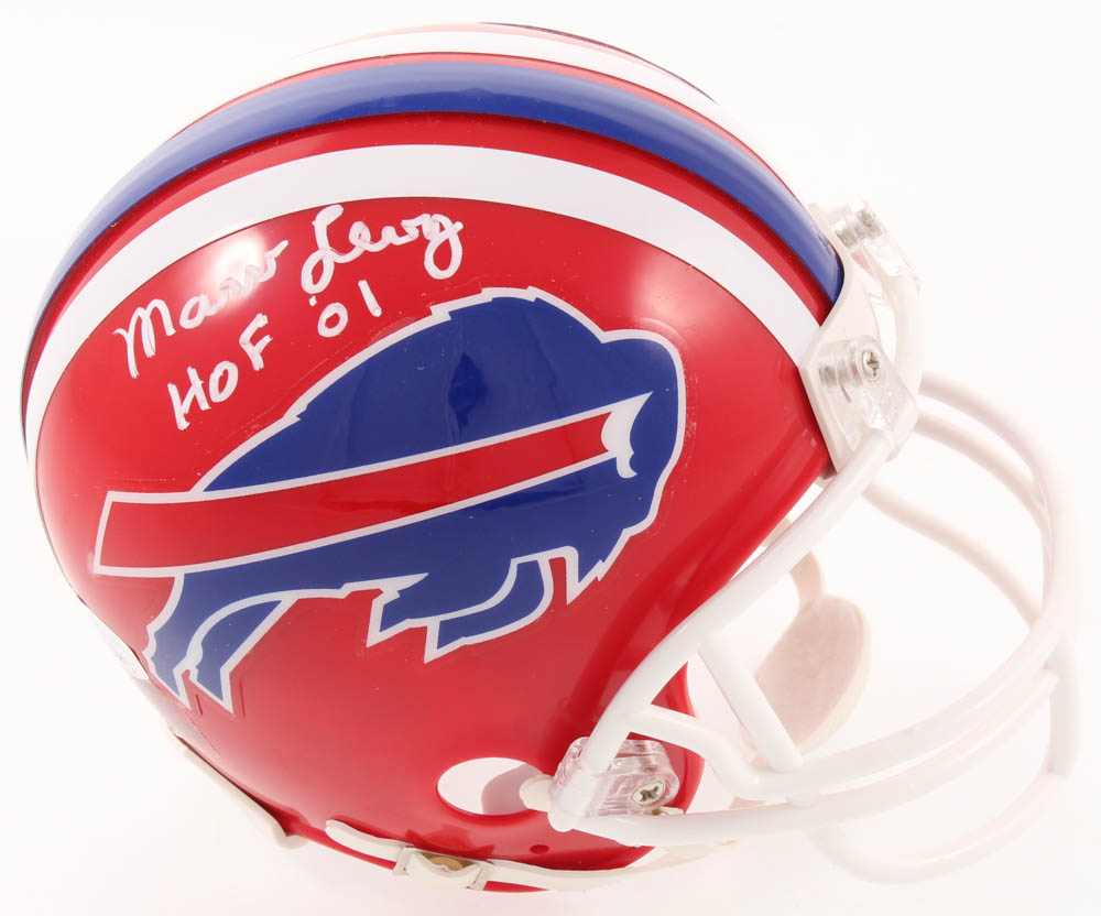 Marv Levy Signed Bills Throwback Mini Helmet Inscribed "HOF '01" (JSA ...