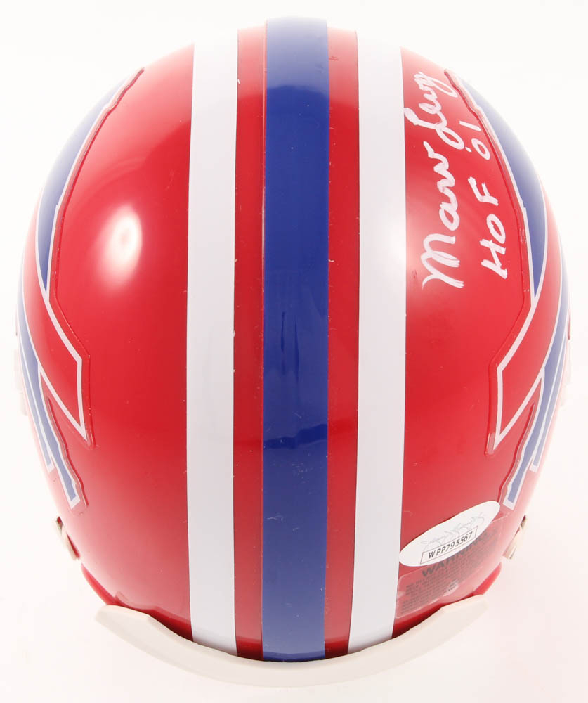 Marv Levy Signed Bills Throwback Mini Helmet Inscribed "HOF '01" (JSA ...