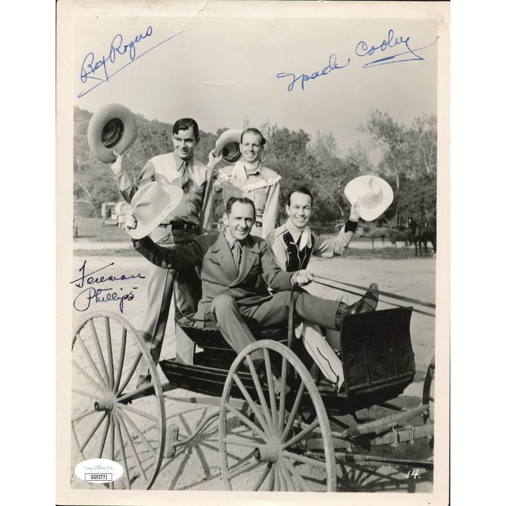 Roy Rogers, Spade Cooley & Foreman Phillips Signed 8x10 Photo (JSA COA ...