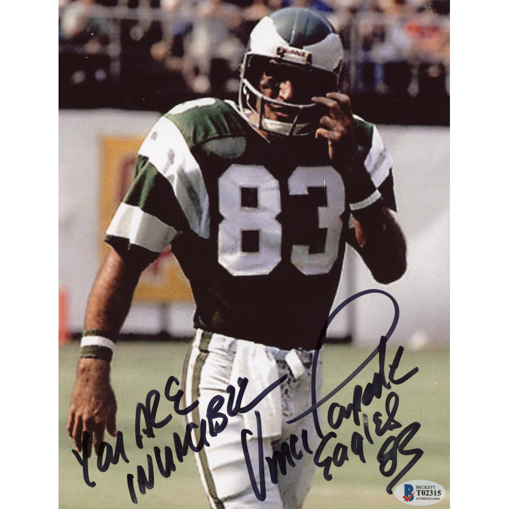 Vince Papale Signed Eagles 8x10 Photo Inscribed "You Are Invincible ...