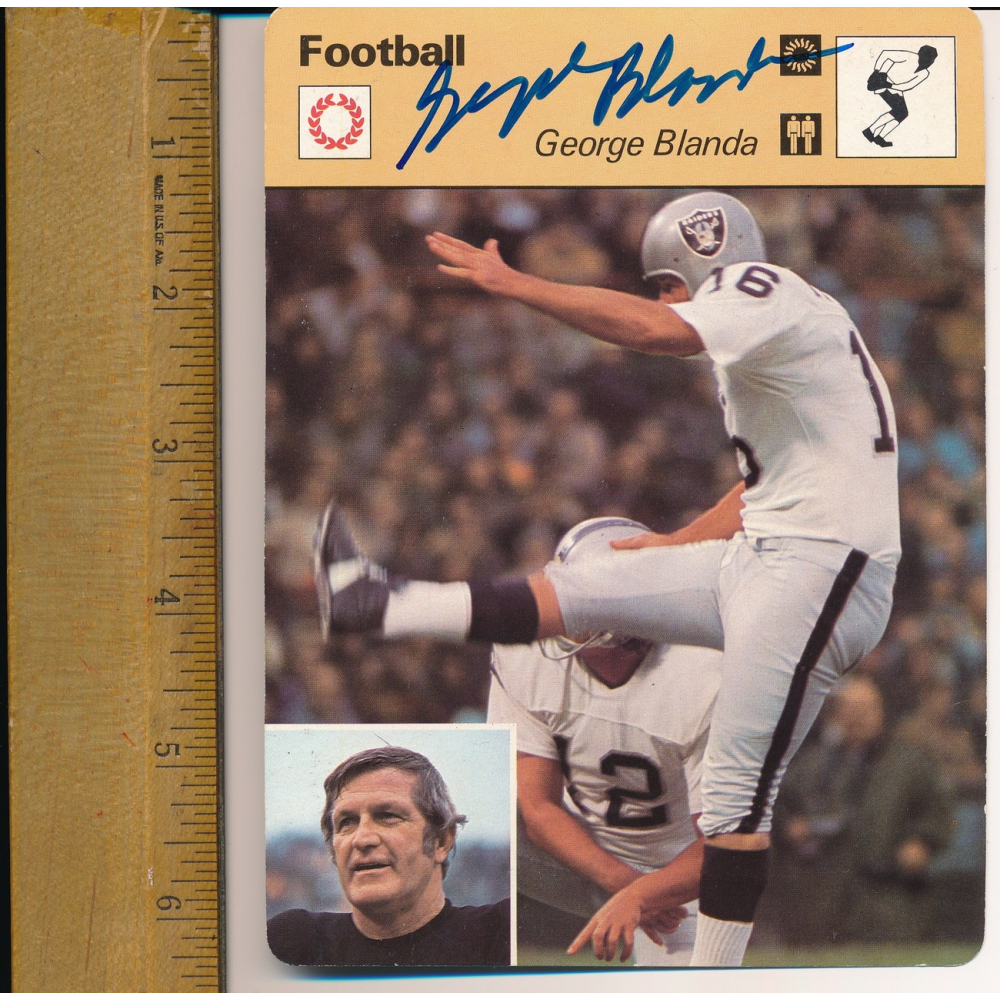 George Blanda Signed Raiders 1977 Editions Card (JSA COA) | Pristine ...