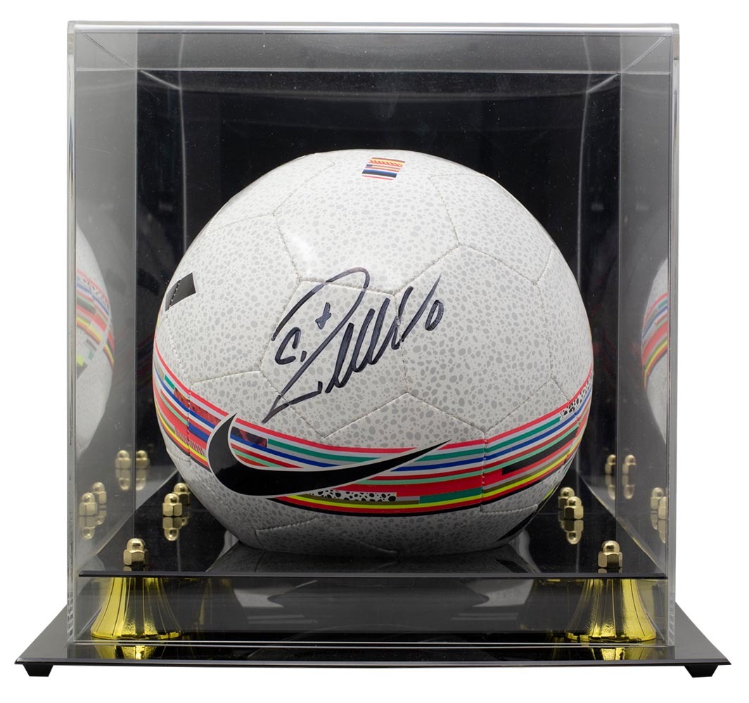 Cristiano Ronaldo Signed Soccer Ball with High-Quality Display Case ...