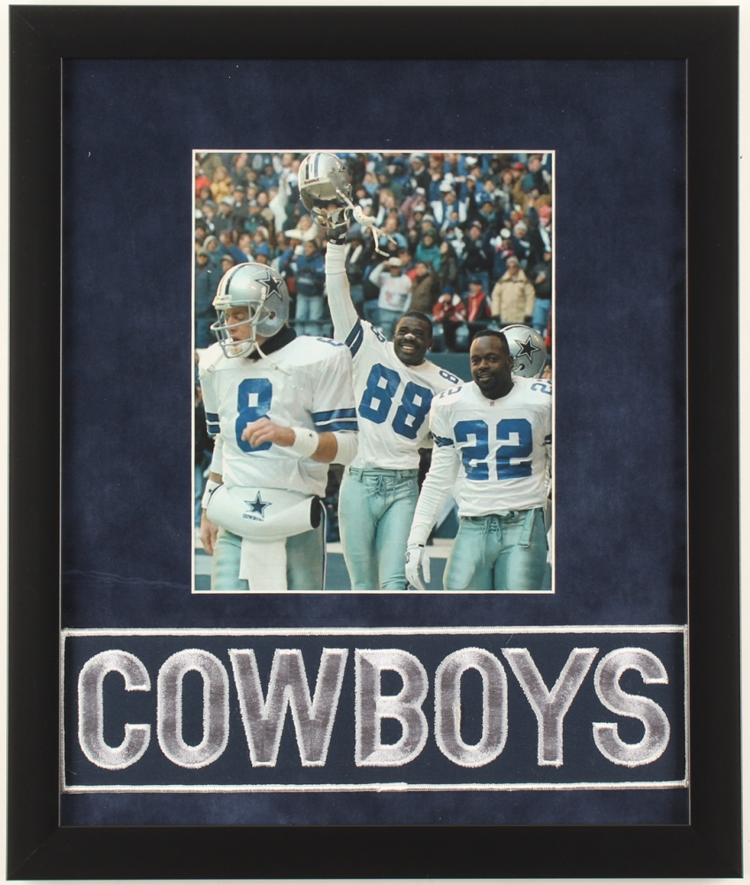 Troy Aikman, Emmitt Smith & Michael Irvin Cowboys 16x19 Custom Framed Photo Display with Vintage ...